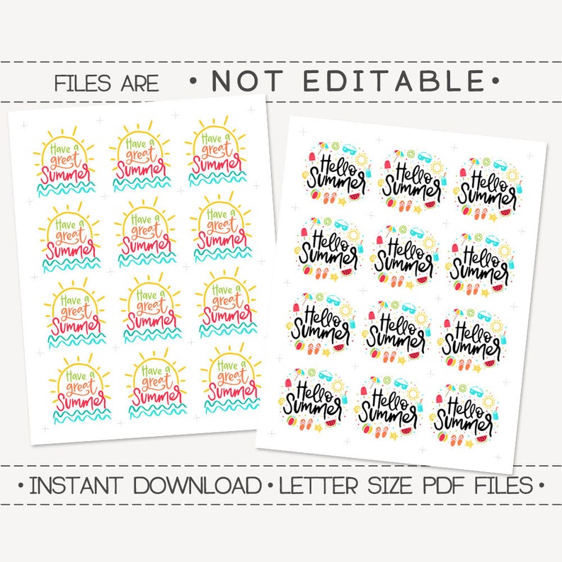 Printable Summer Gift Tags / Instant Download / Have A Great - Etsy