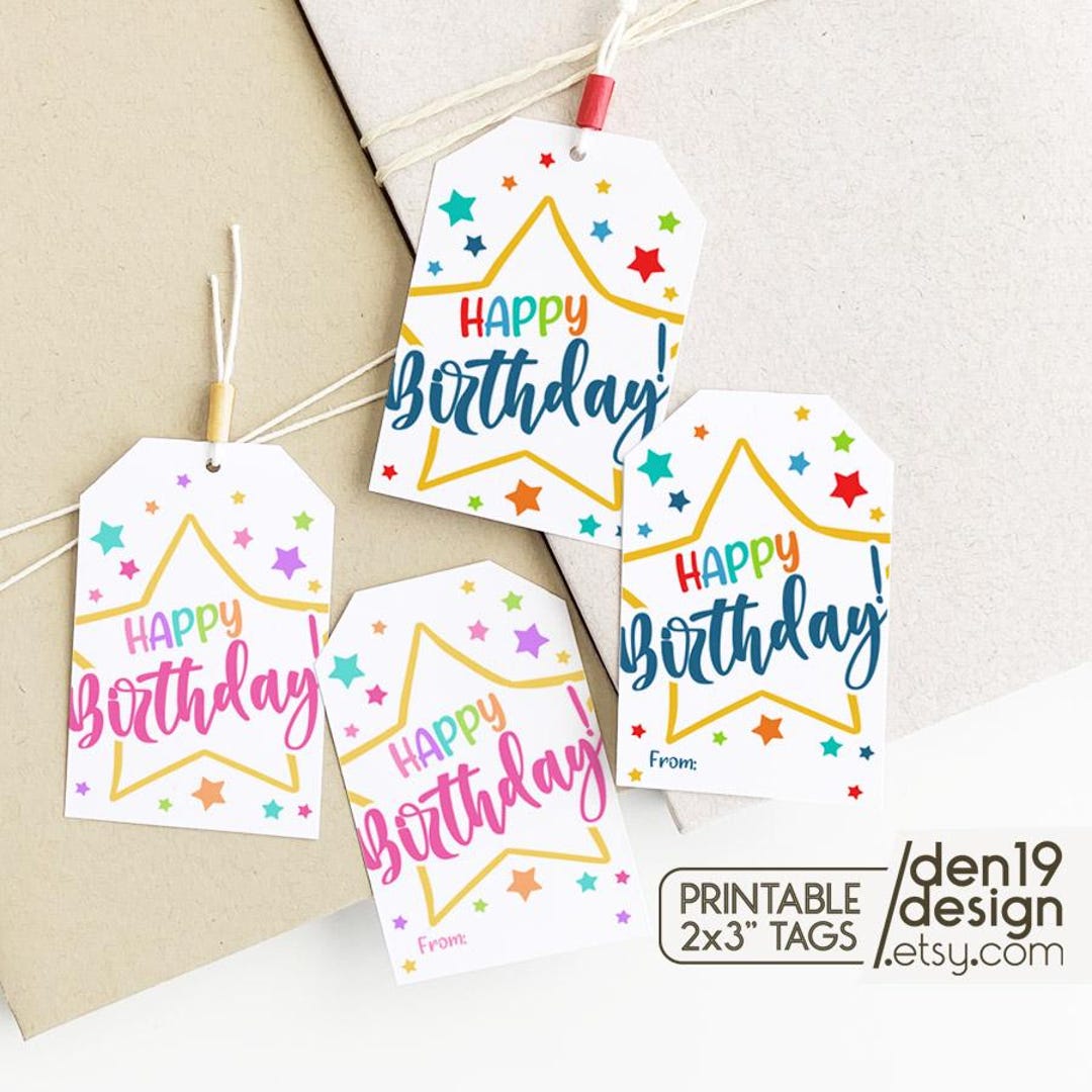 Printable Gift Tags / Happy Birthday Gift Tag / Birthday Gift Labels in ...