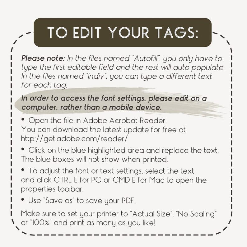 Editable Birthday Gift Tags: Eucalyptus Design (PDF) - Etsy