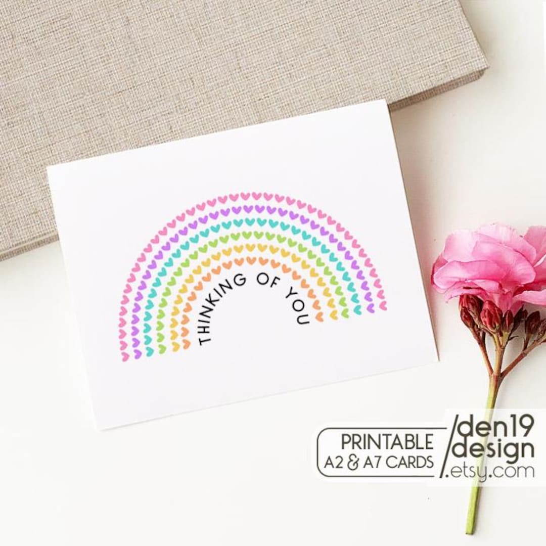 Thinking of You Printable Card / Instant Download PDF / Card Template ...