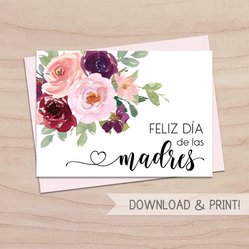 Feliz Día De Las Madres Printable Card / Spanish Mother's | Etsy