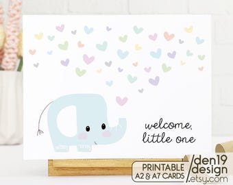 Printable New Baby Card. Welcome, Little One Printable Card. Digital ...
