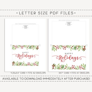Happy Holidays Printable Card / Instant Download PDF / Christmas Card ...