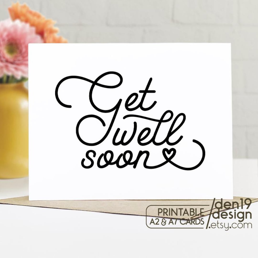 Get Well Soon Printable Card / Instant Download PDF / Get Well Card ...