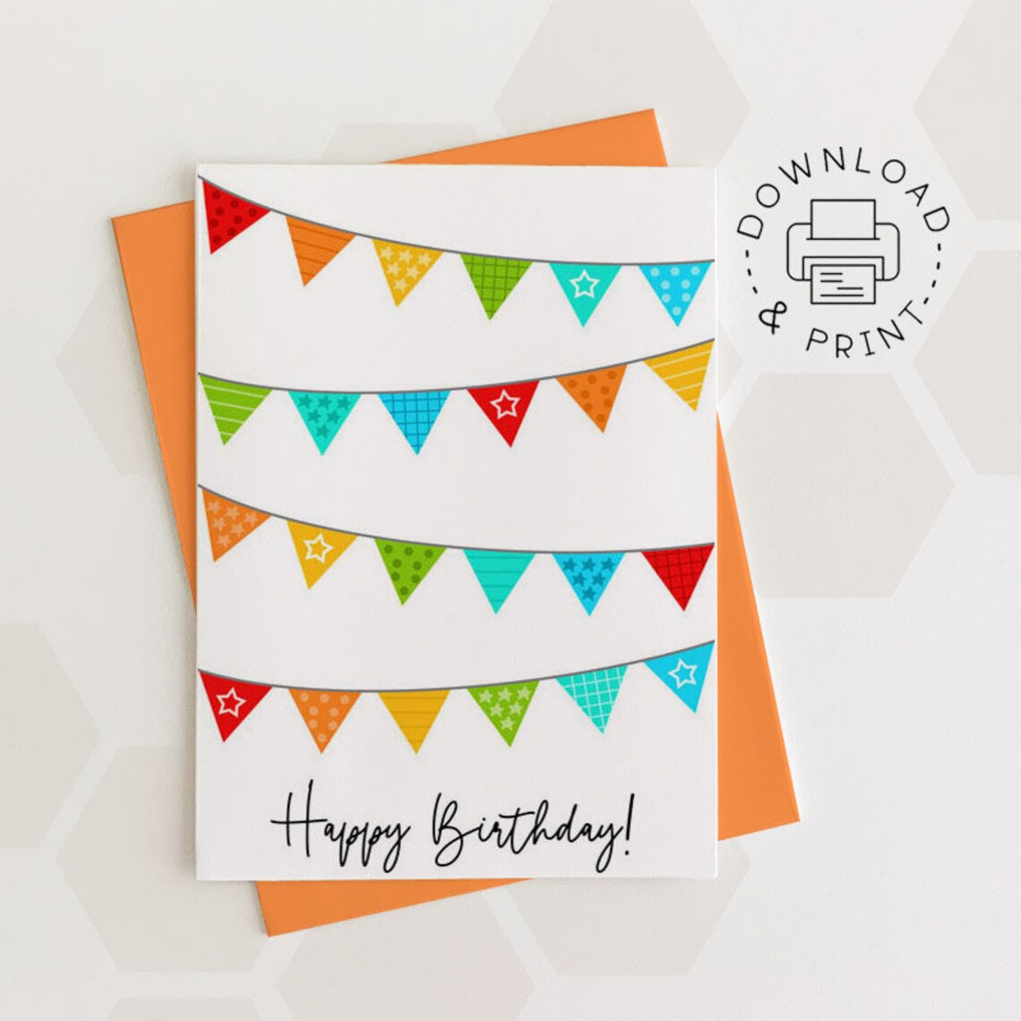 Set of 4 Printable Birthday Cards / Happy Birthday Card / - Etsy