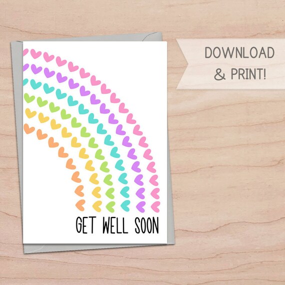 Get Well Soon Printable Card / Instant Download PDF / Card | Etsy