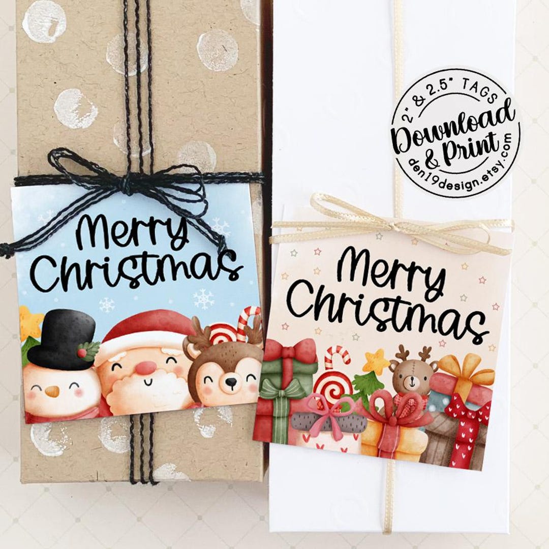 Printable Merry Christmas Gift Tags / Square 2 and 2.5 Tag - Etsy