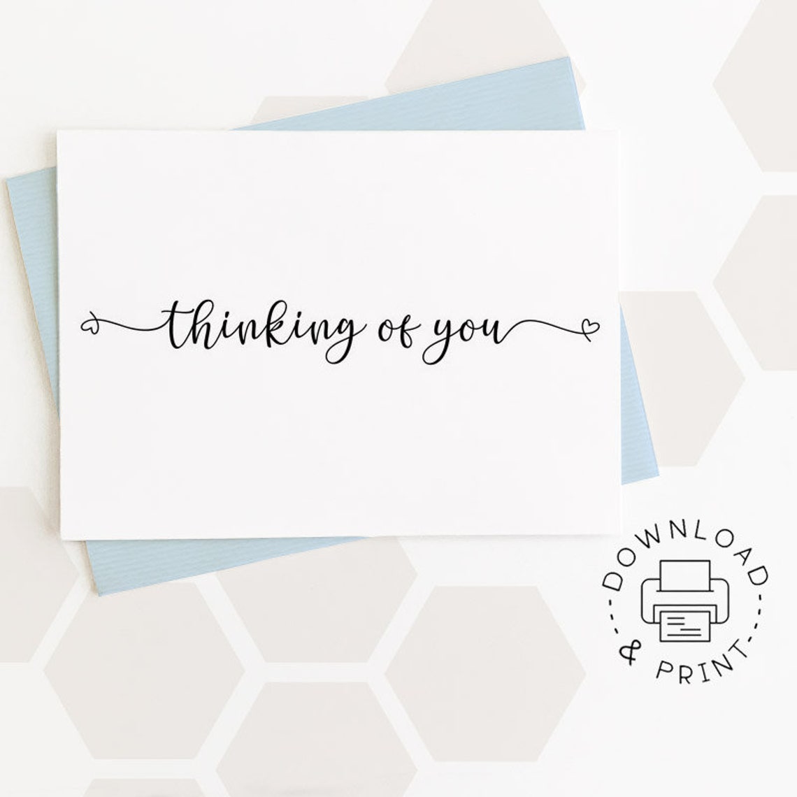 Thinking of You Printable Card / Instant Download PDF / Card - Etsy