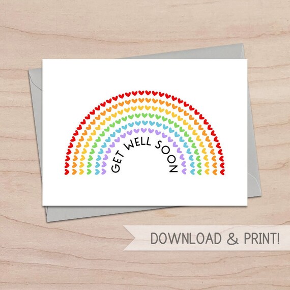 Get Well Soon Printable Card / Instant Download PDF / Card | Etsy