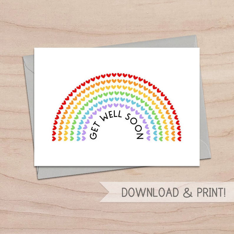 Get Well Soon Printable Card / Instant Download PDF / Card | Etsy