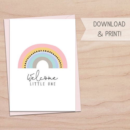 Welcome Sweet Baby Printable Card / Instant Download PDF / - Etsy