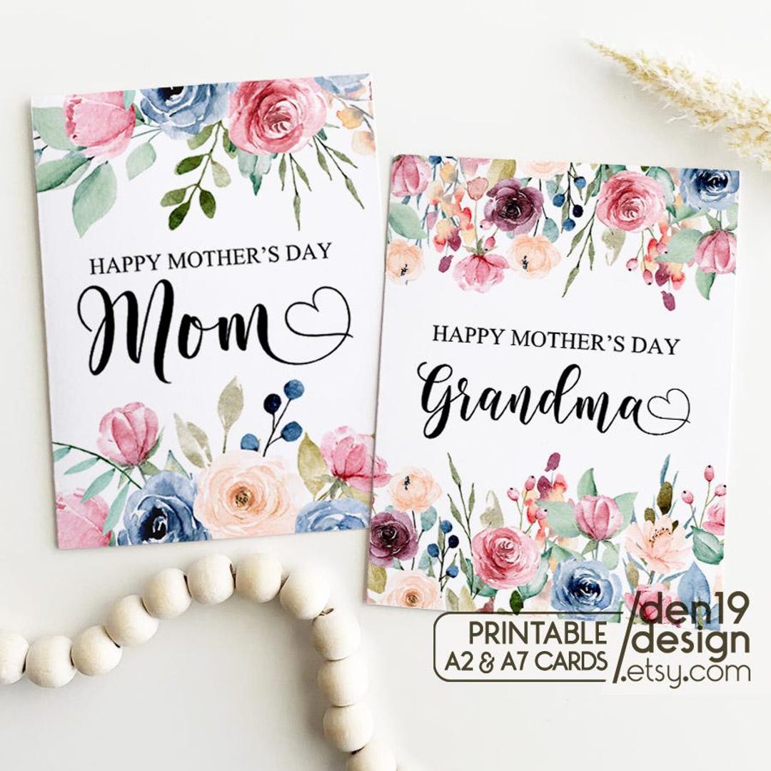 Happy Mother's Day Printable Card / Instant Download PDF / Floral Card ...