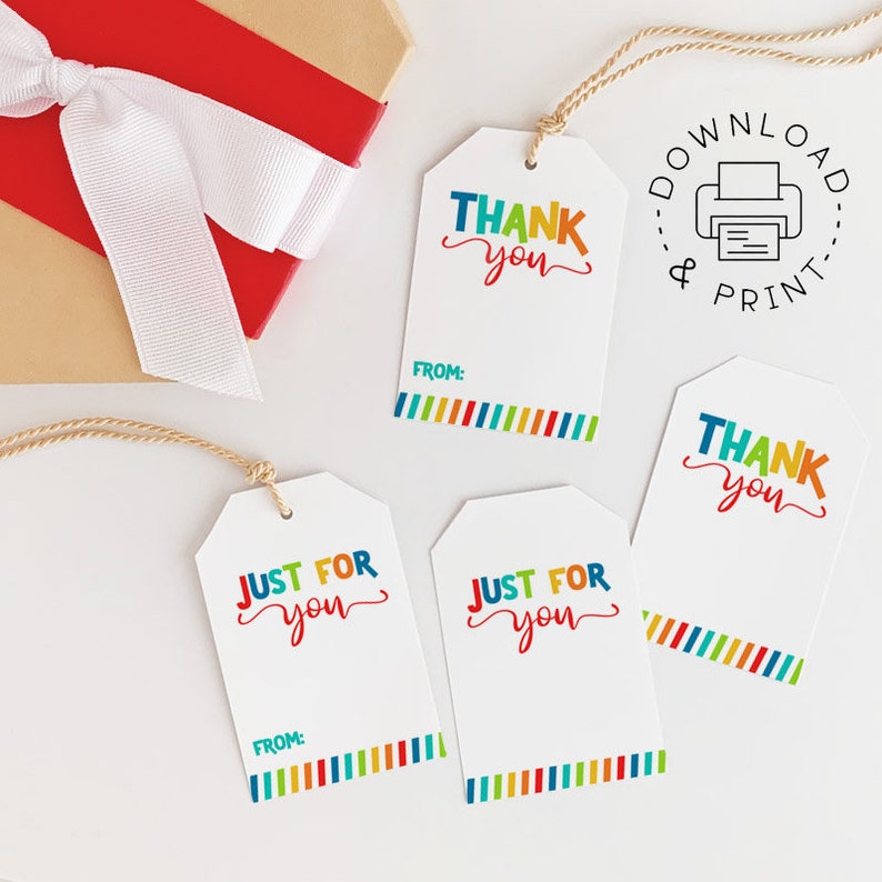 Printable Gift Tags / Thank You Tag / Just for You Tag / Favor - Etsy