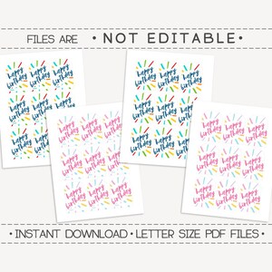 Printable Gift Tags / Happy Birthday Gift Tag / Birthday Gift Labels in ...