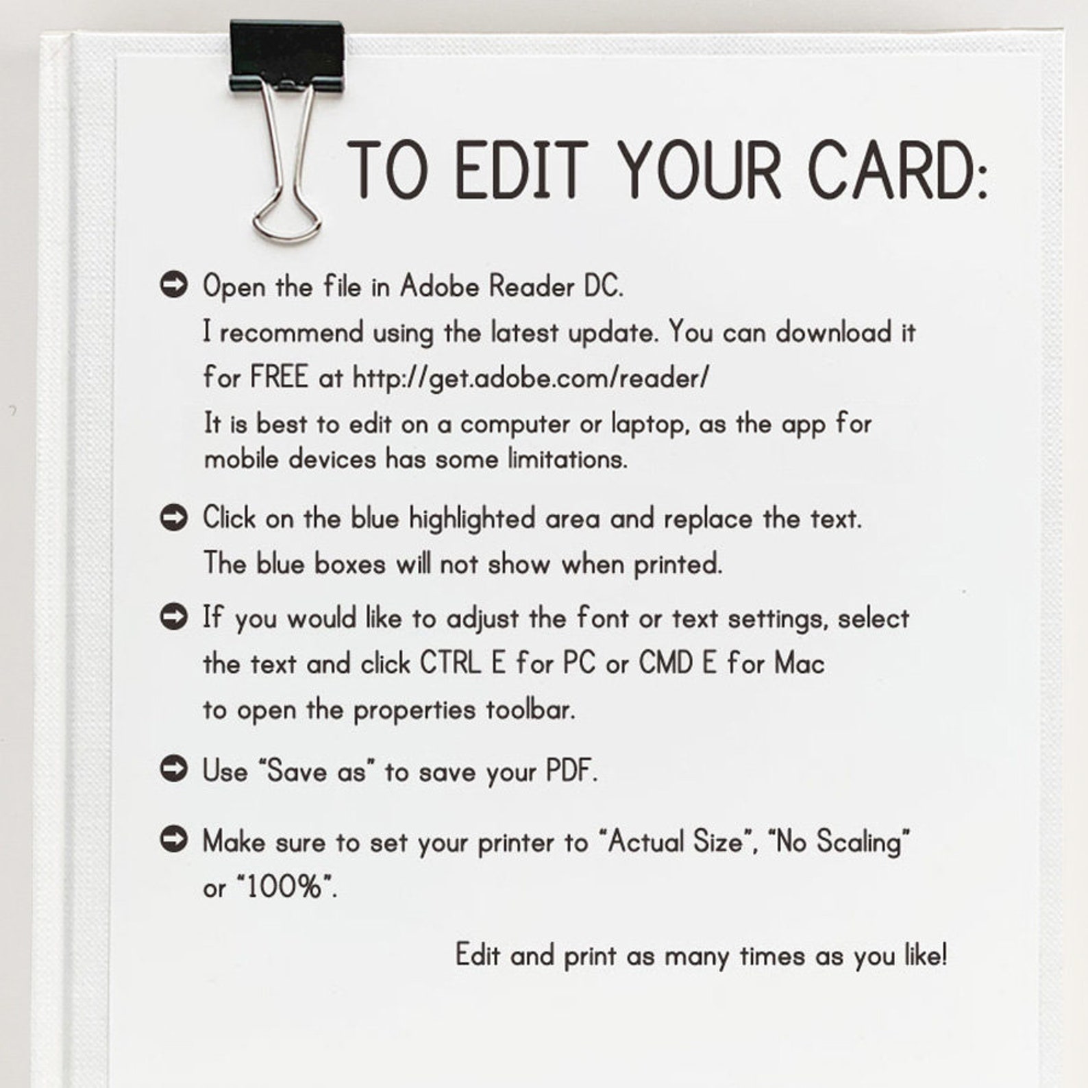 Editable & Printable Happy Birthday Card / Instant Download - Etsy