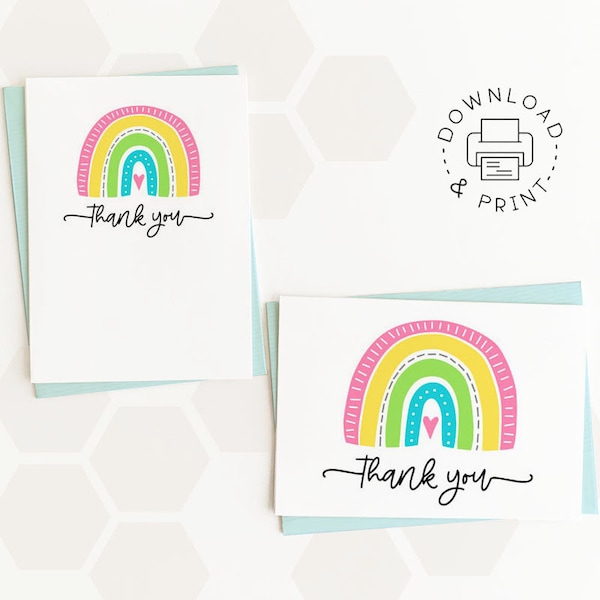 Rainbow Thank You - Etsy