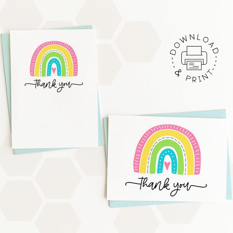 Rainbow Thank You - Etsy
