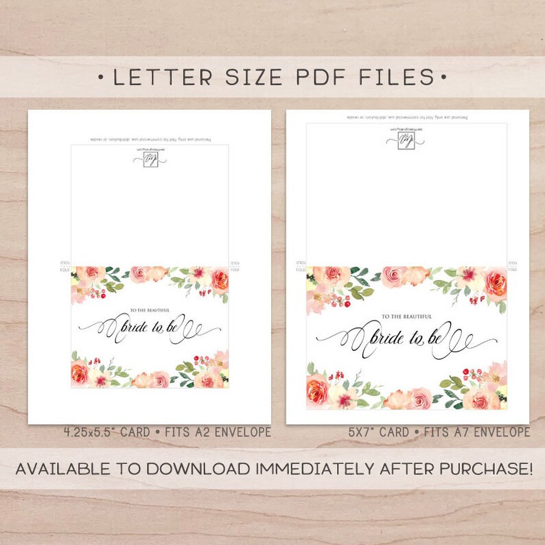 Printable Card: to the Beautiful Bride to Be / Instant - Etsy