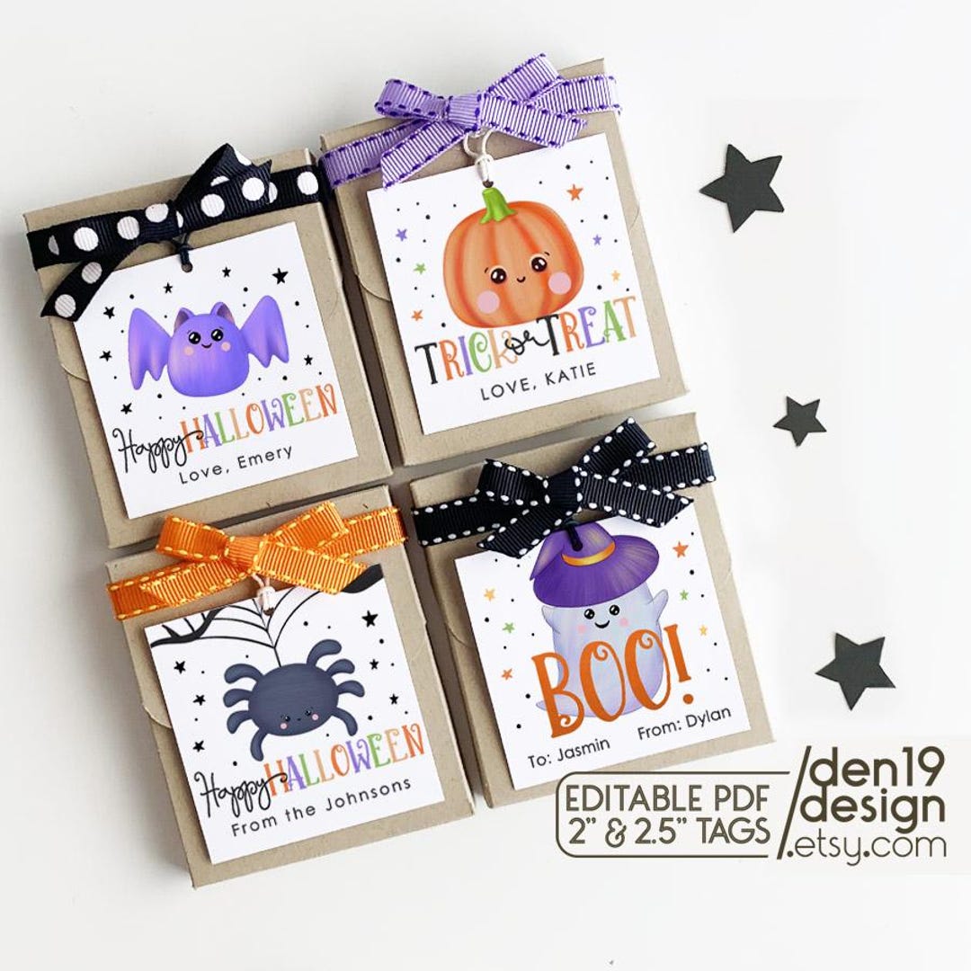 Editable & Printable Halloween Gift Tags / Trick or Treat Favor Tags ...