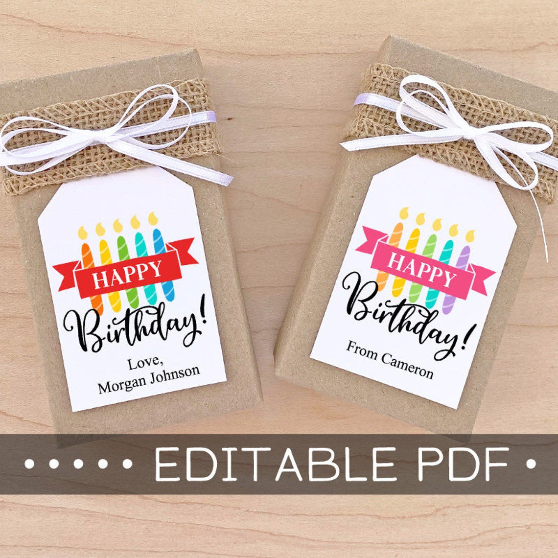 Editable & Printable Gift Tags / Happy Birthday Gift Tag / | Etsy