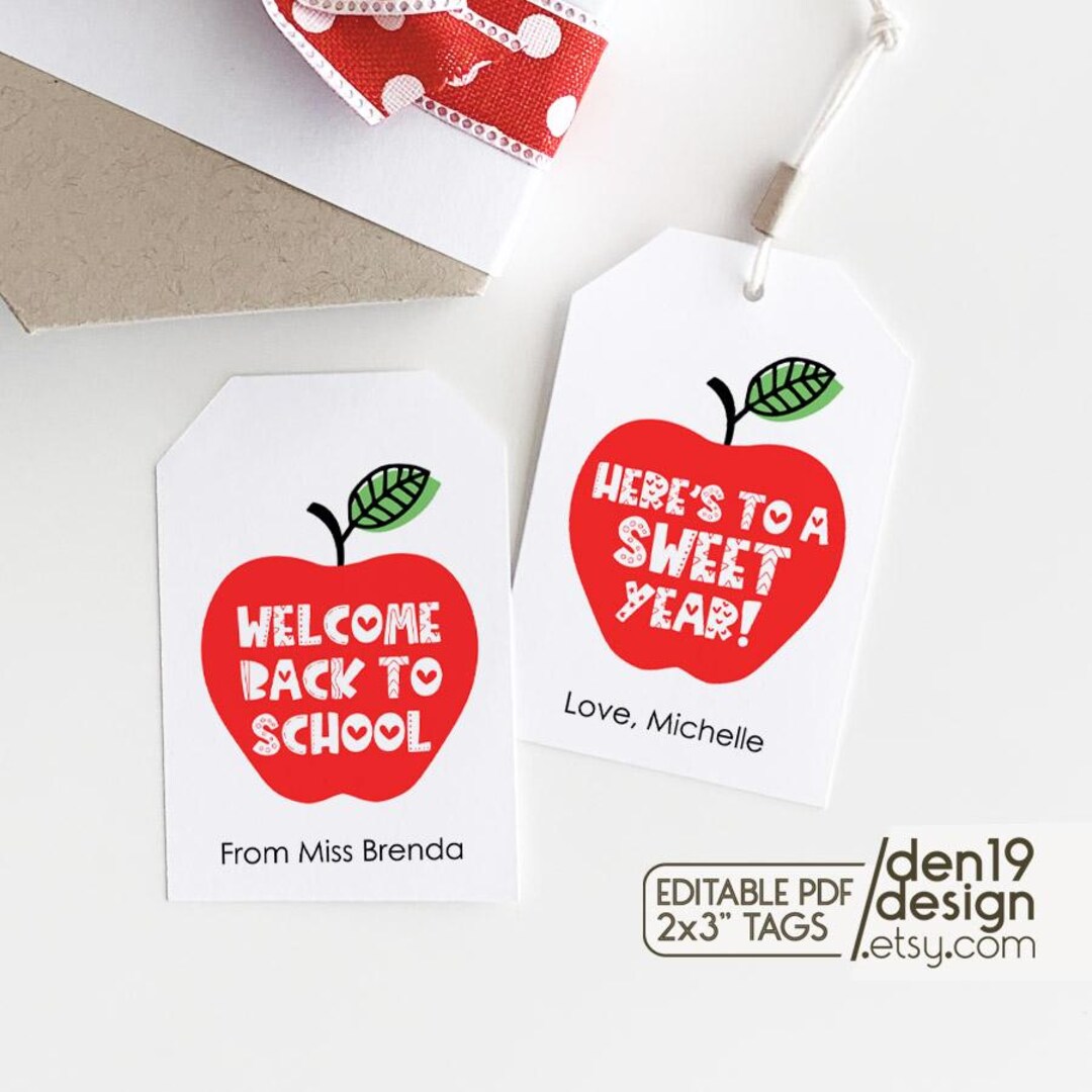 Editable & Printable Gift Tags / Welcome Back to School / Here's to A ...