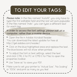 Editable & Printable Gift Tags / Happy Birthday Tag / Instant Download ...