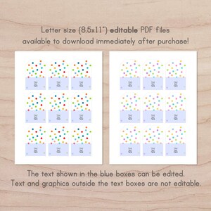 Editable & Printable Gift Tags / Confetti Gift Tags / Favor - Etsy