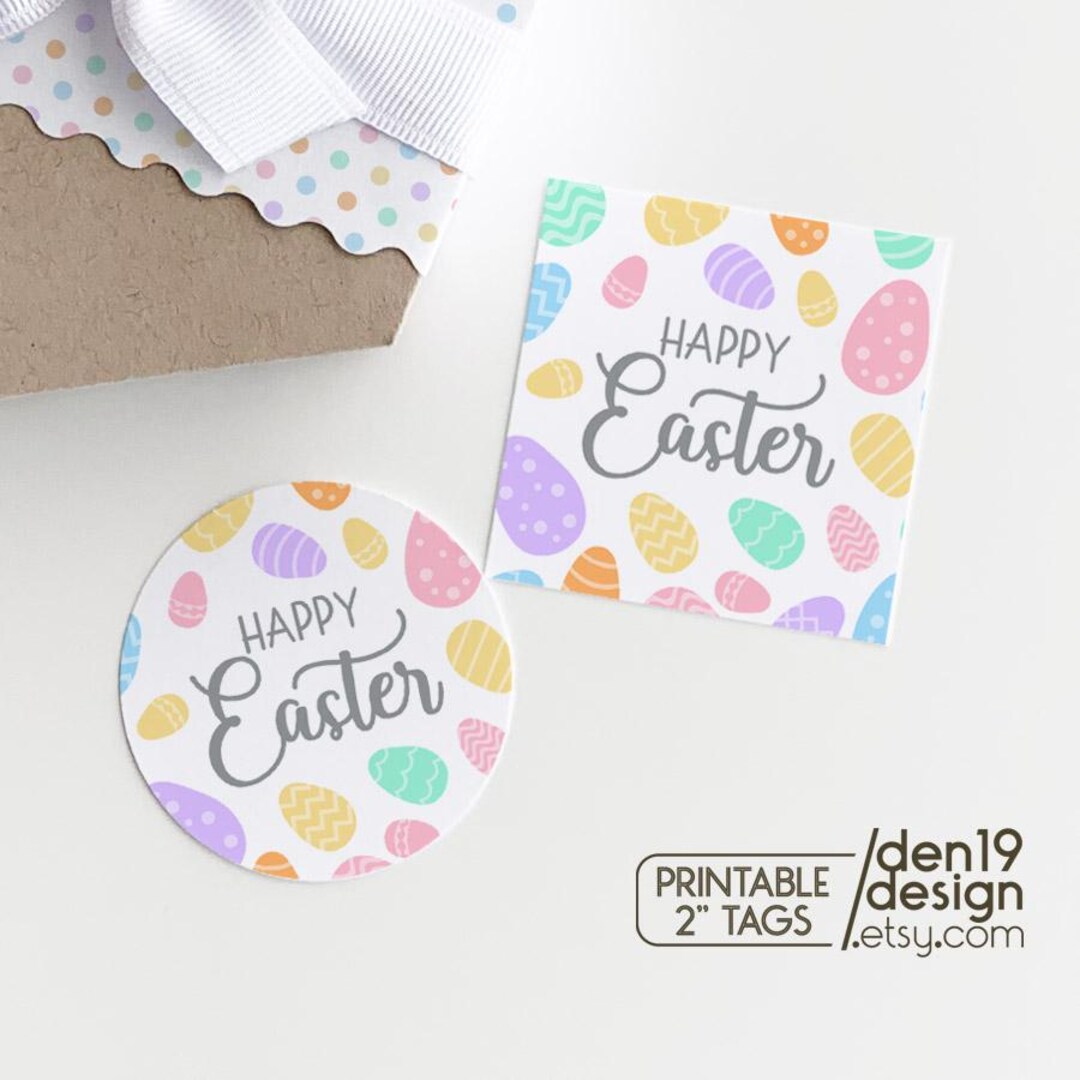Printable Gift Tags / Happy Easter Gift Tag / 2" Favor Tag - Etsy