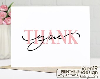 Thank You Printable Card / Instant Download PDF / Thank You ...