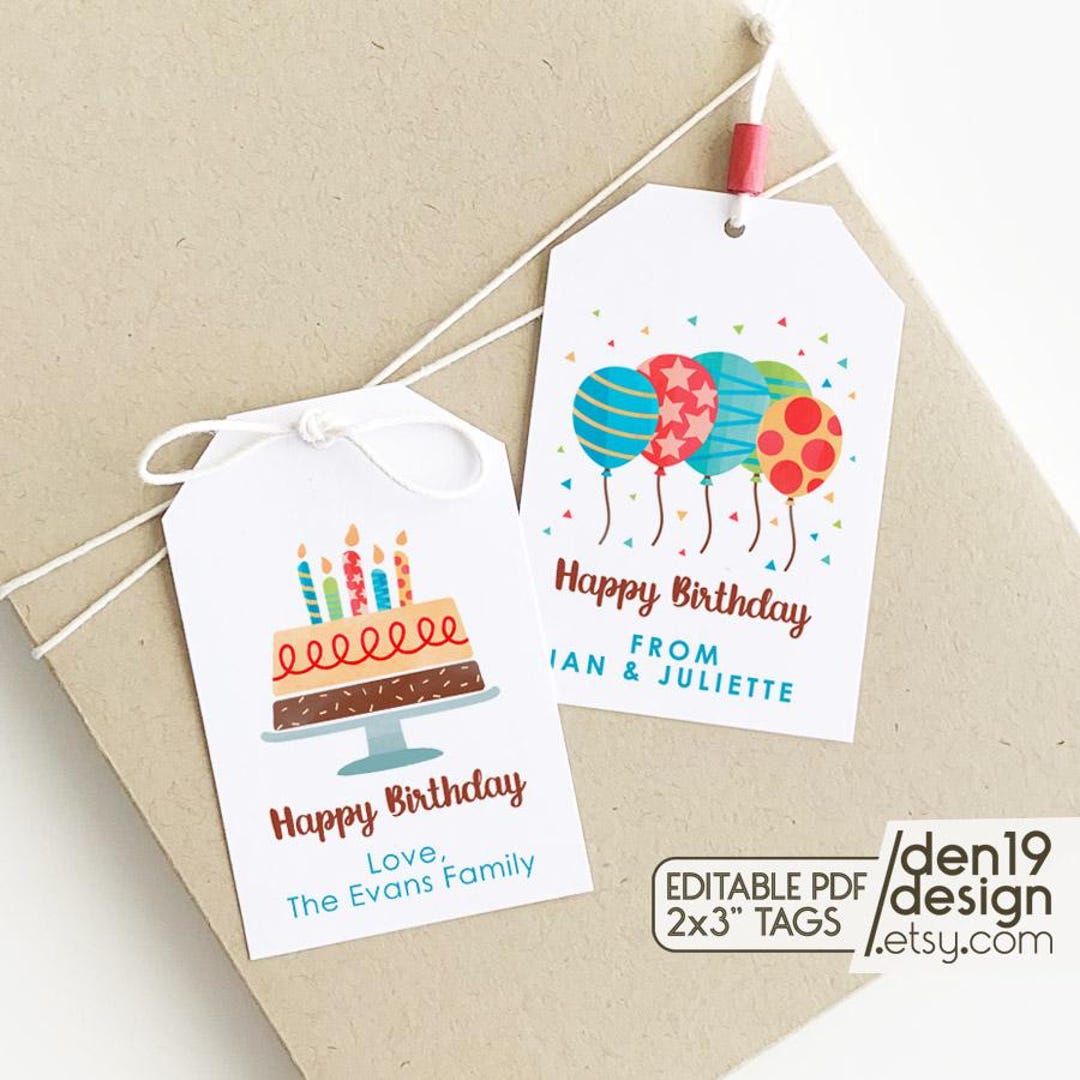 Editable & Printable Gift Tags / Happy Birthday Tag / Instant Download ...