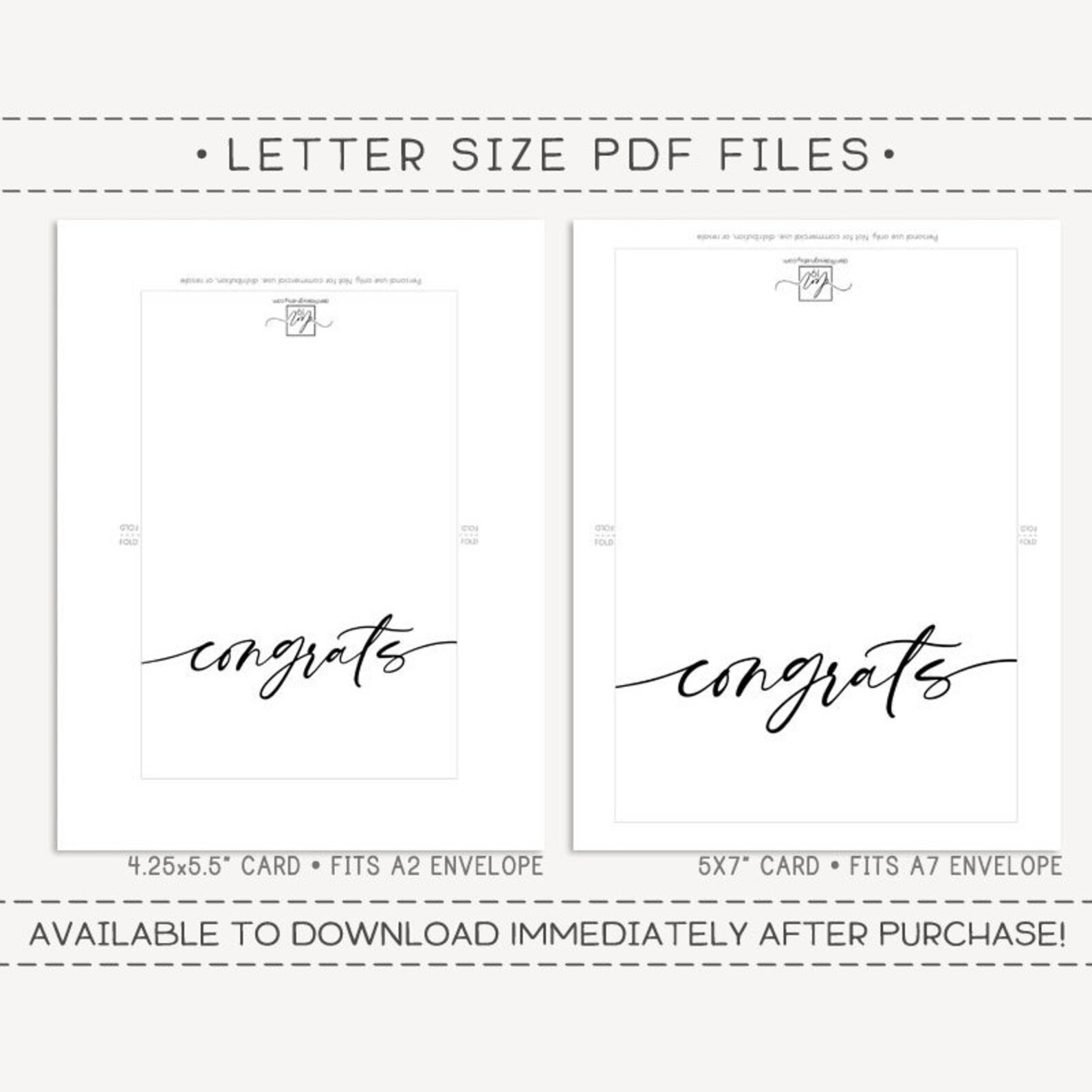 Congrats Printable Card / Instant Download PDF / Card Template - Etsy