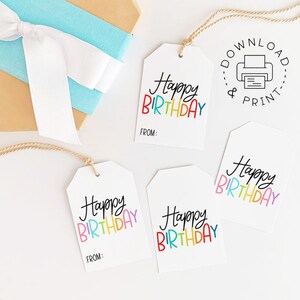 Printable Gift Tags / Happy Birthday Gift Tag / Birthday Gift Labels in ...