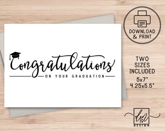 Congratulations Graduation Printable Card / Instant Download | Etsy