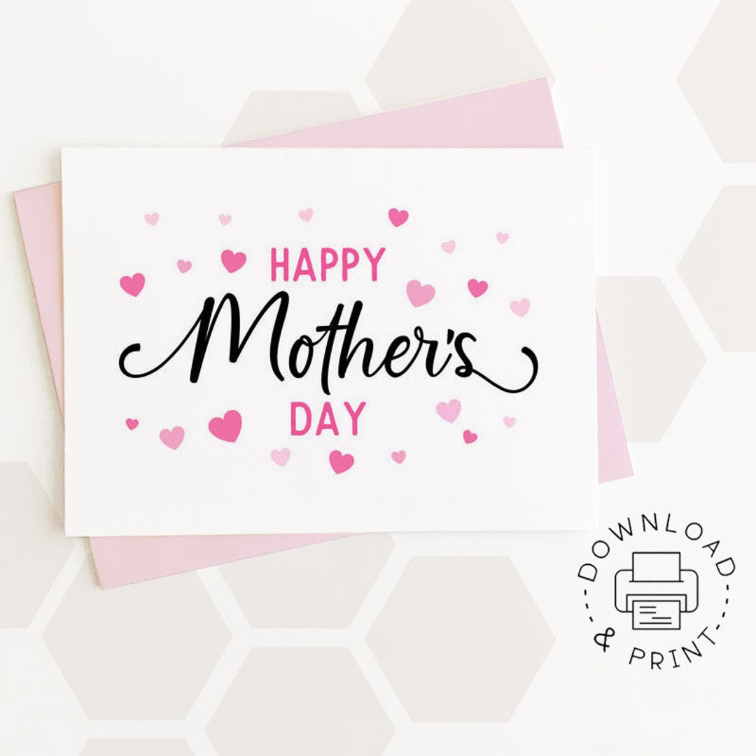Happy Mother's Day Printable Card / Instant Download PDF / Card ...