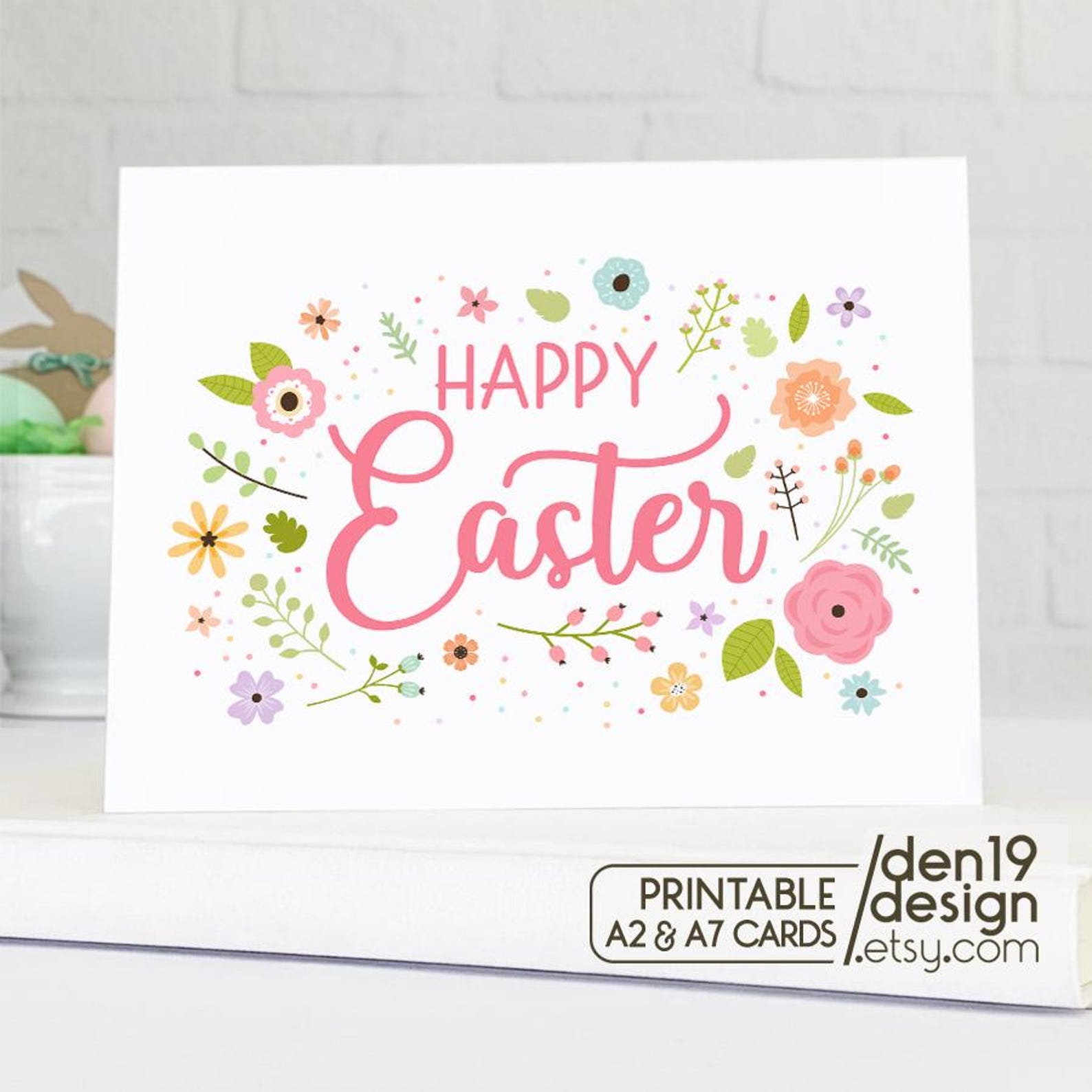 Happy Easter Printable Card / Instant Download PDF / Easter Card ...