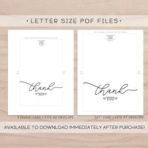 Thank You Printable Card / Instant Download PDF / Card - Etsy