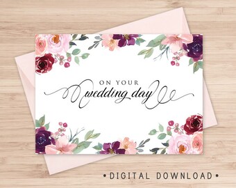 Printable Card: on Your Wedding Day / Instant Download PDF / | Etsy