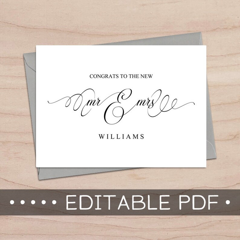 Editable & Printable Wedding Card / Instant Download PDF / - Etsy