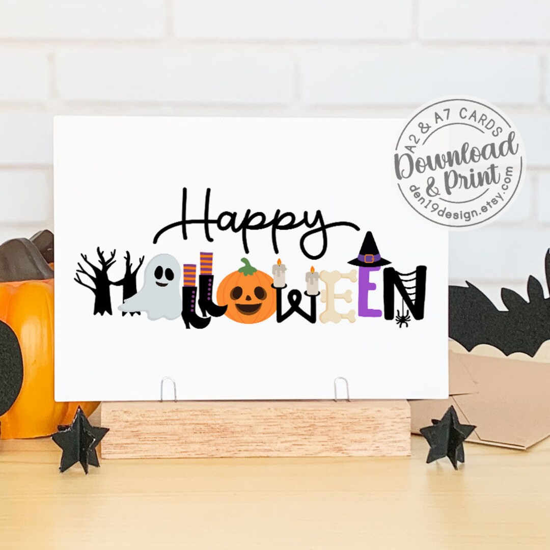 Printable Happy Halloween Greeting Card / Instant Download PDF - Etsy