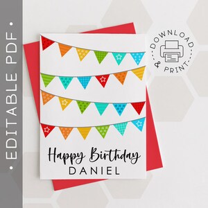 Editable & Printable Happy Birthday Card / Instant Download - Etsy