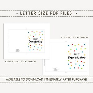 Feliz Cumpleaños Printable Card: Spanish Birthday (PDF) - Etsy