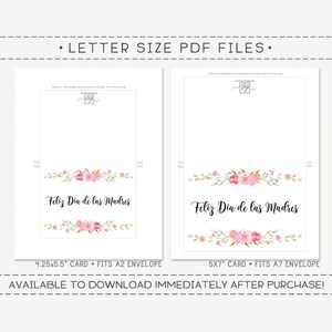 Feliz Día De Las Madres Printable Card / Spanish Mother's Day Card ...