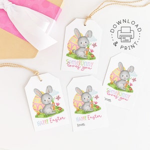 Printable Gift Tags / Easter Bunny Gift Tag / Easter Favor Tag / Some ...