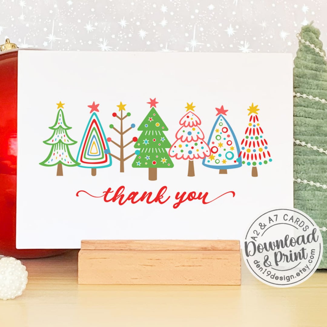 Christmas Thank You Printable Card / Instant Download PDF / Holidays ...