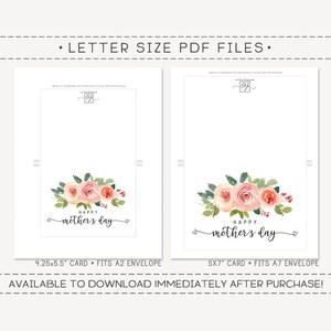 Happy Mother's Day Printable Card / Floral Printable Card Template ...