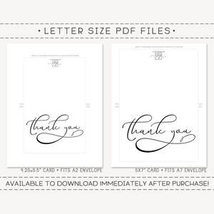 Thank You Printable Card / Instant Download PDF / Card Template - Etsy