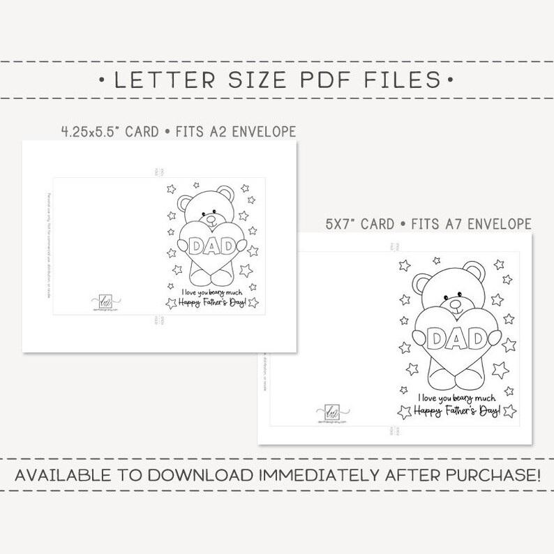 Happy Father's Day Printable Coloring Card / Instant - Etsy