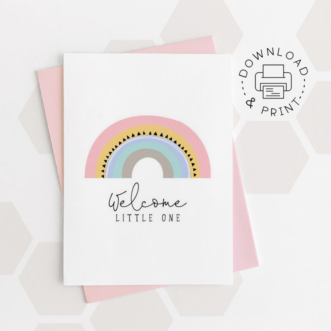 Printable Welcome Little One Card / Instant Download PDF / - Etsy