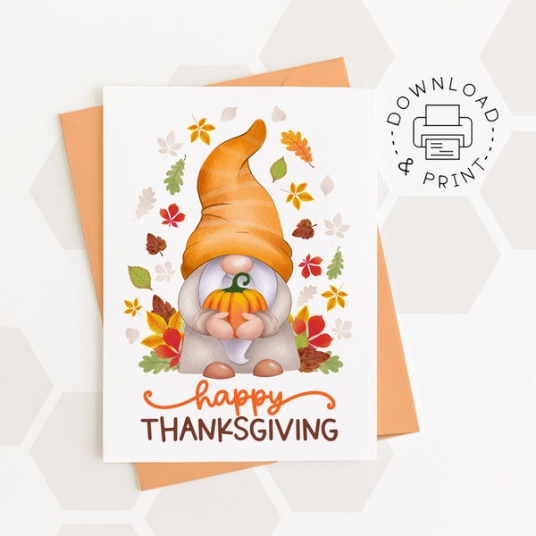 Thanksgiving Gnome Printable - Etsy