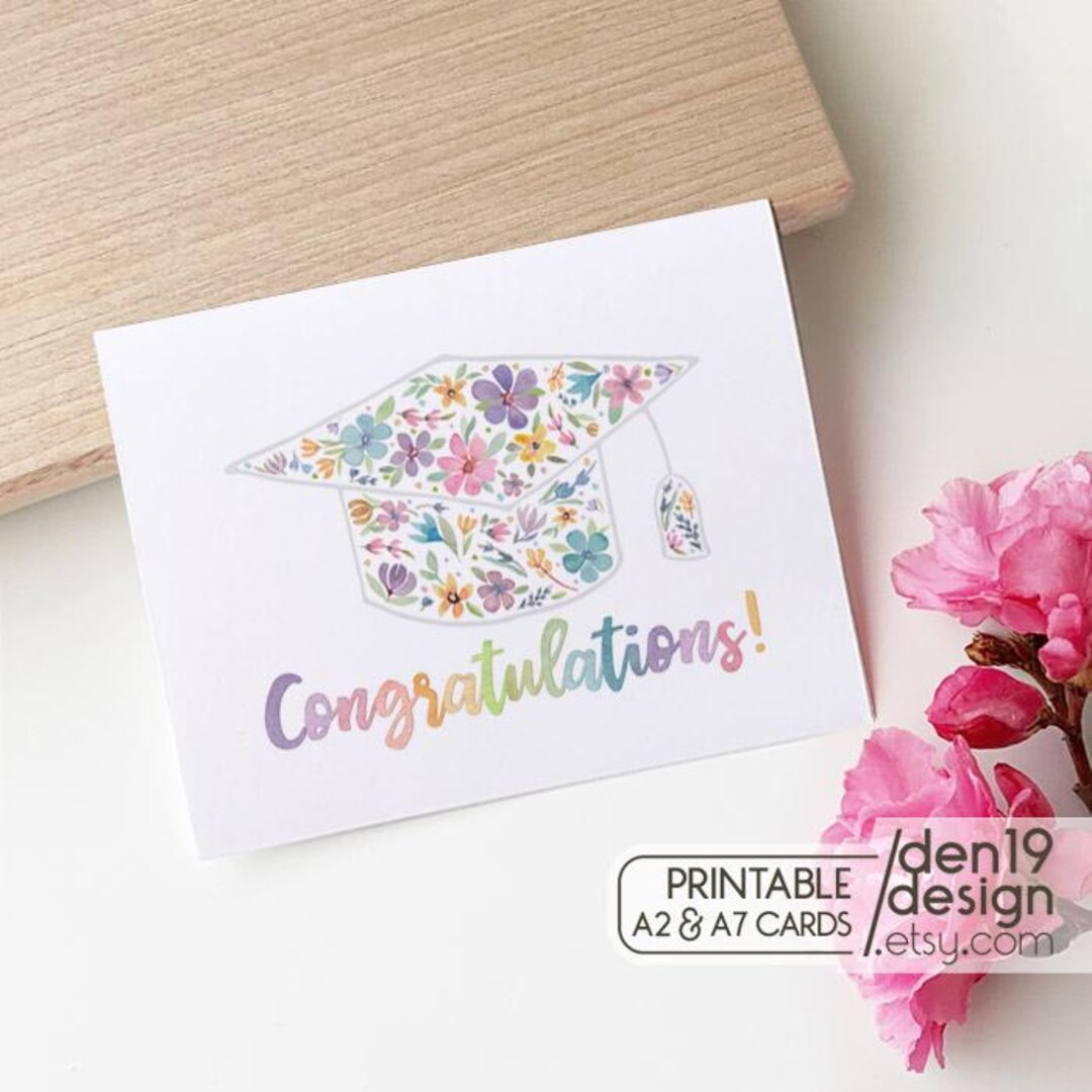 Congratulations Printable Card / Instant Download PDF / Floral ...